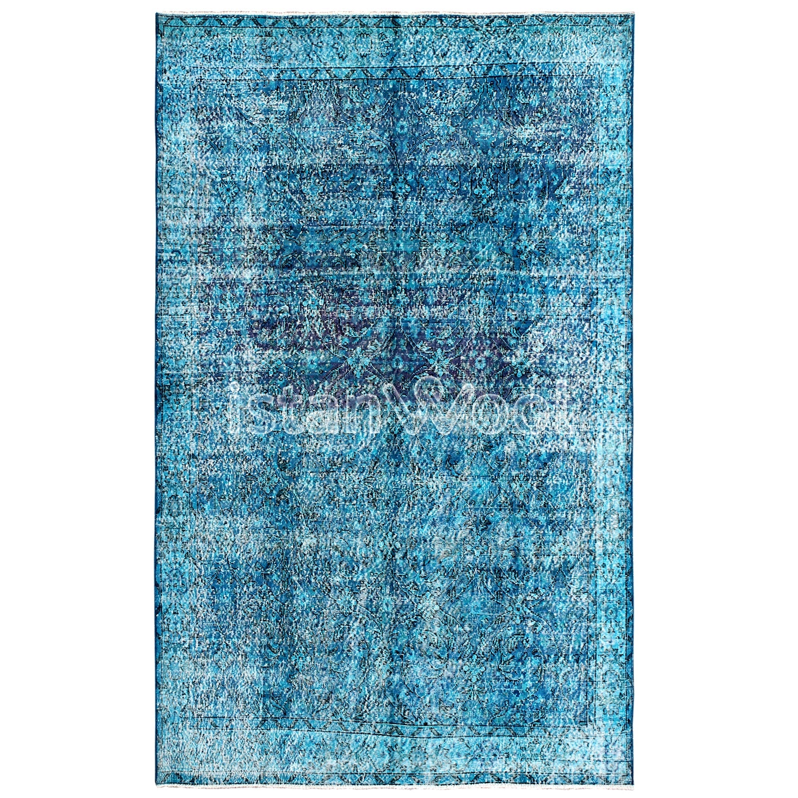 Alfombra Vintage de Lana Hecha a Mano con Nudos, Color Calipso. Colecc ...